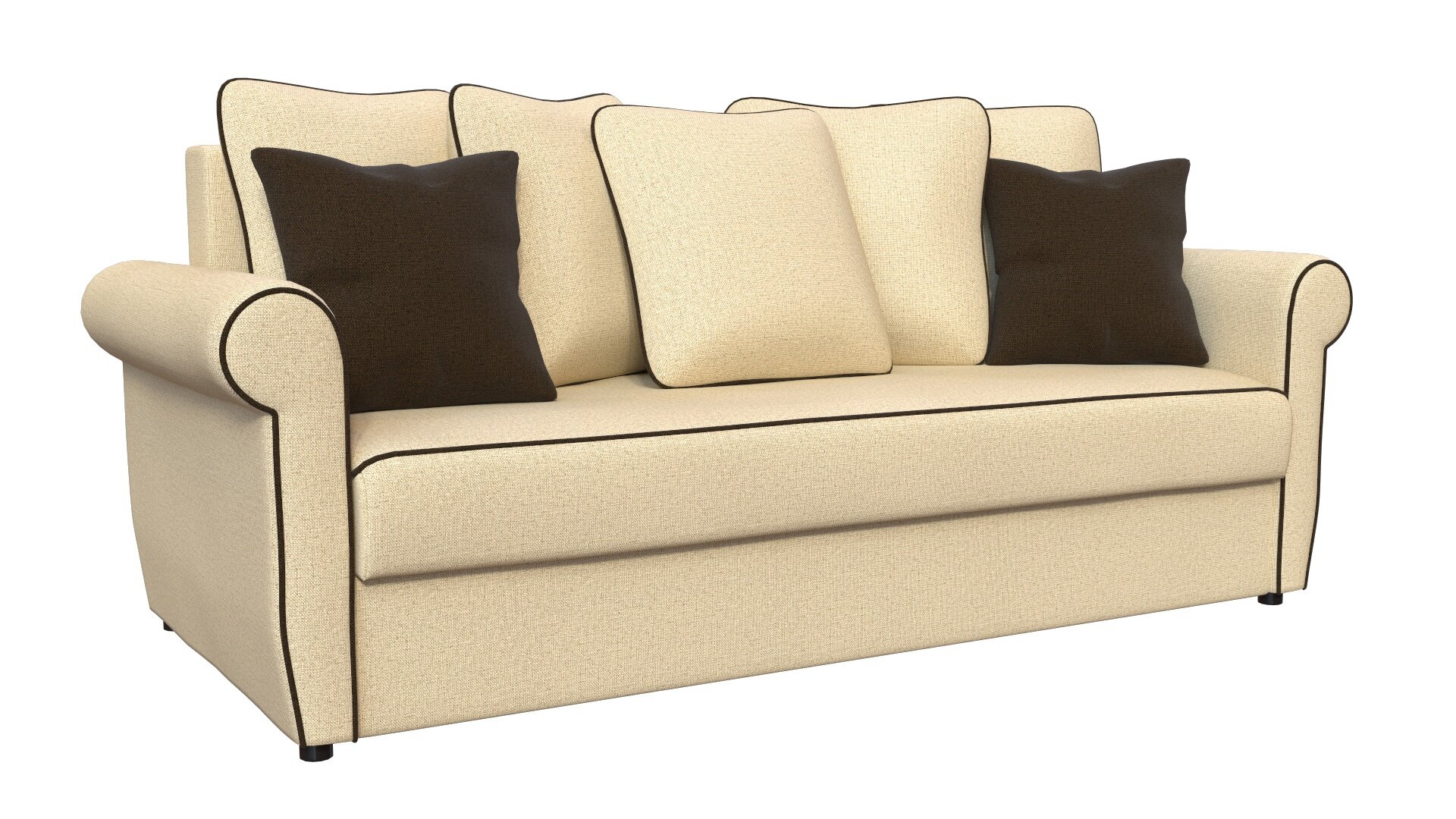 Artum Диван прямой Гамбург 243х108х94, Диван еврокнижка Гамбург Warm Beige