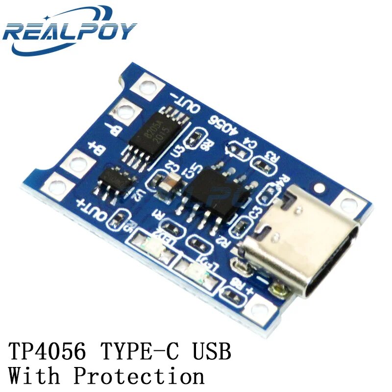 REALPOY TP4056 TYPE-C USB модуль с защитой