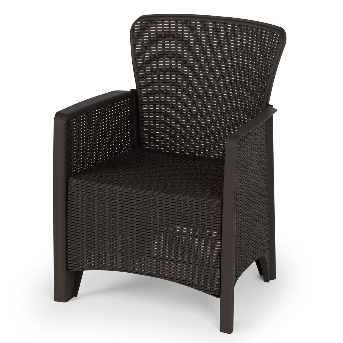 Кресло Альтернатива Ротанг Лайт, 62 x 58,5 x 85 см, пластик, мокко