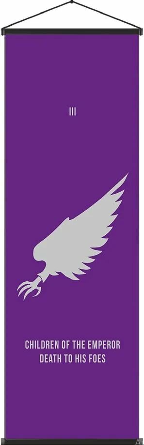 Вертикальный штандарт флаг легиона Дети Императора Космодесант Астартес Warhammer 40000, шёлк, 50х150 см