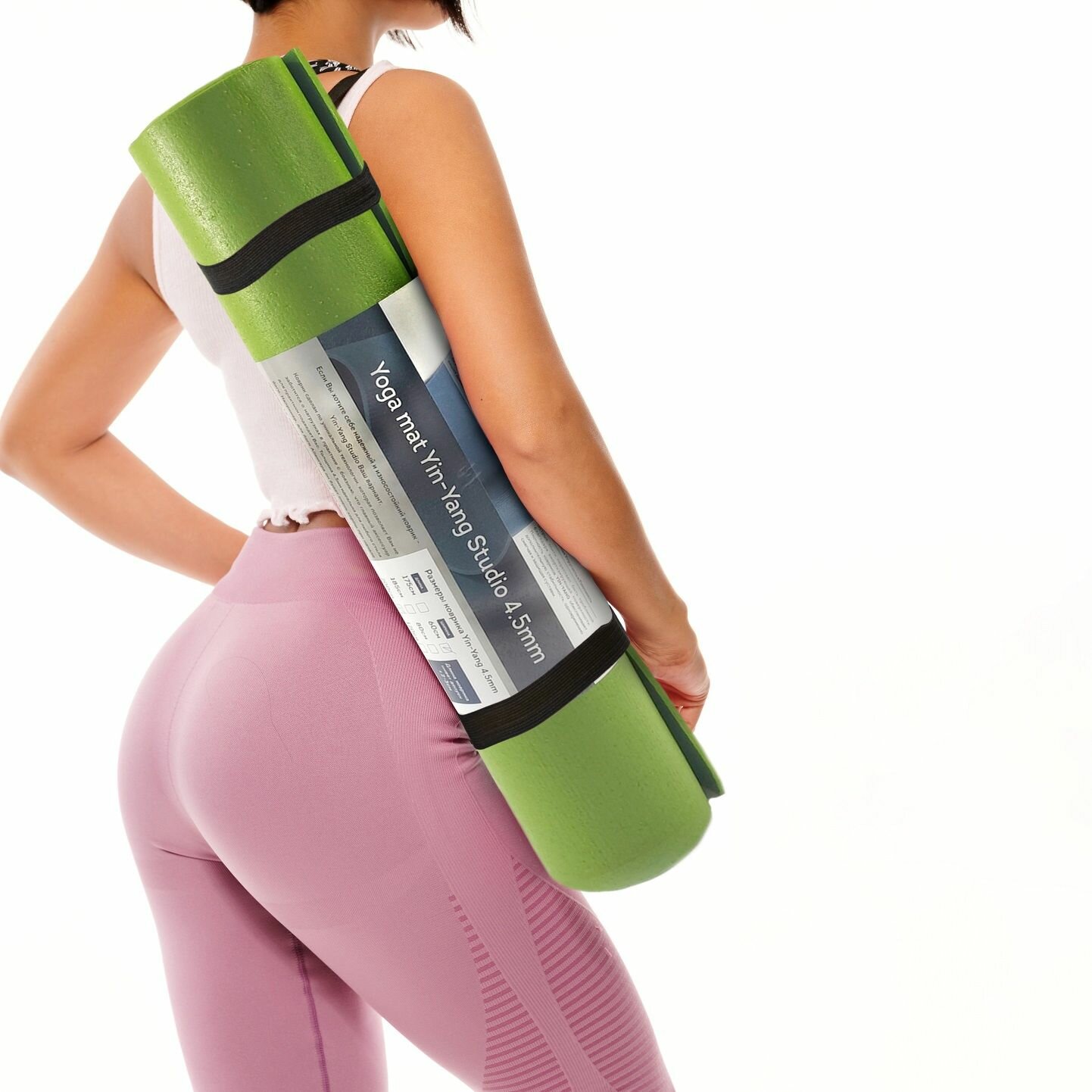 Коврик для йоги, фитнеса и пилатеса из Германии, зеленый 220х60х0,45 см профессиональный, нескользящий, прочный