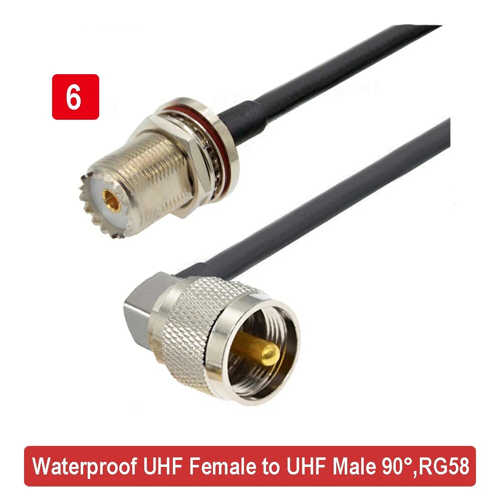 Коаксиальный кабель RG58 BEVOTOP BT1283-RG58 50 см/1 м/2 м/5 м 30CM, UHF M90 to WPUHF F
