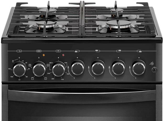 Газовая плита GEFEST 5502-02 0044 с электрической духовкой, с грилем, объем 55 л, черный — фото 1