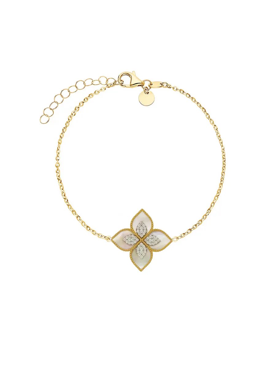 Браслет-цепочка, перламутр синтетический