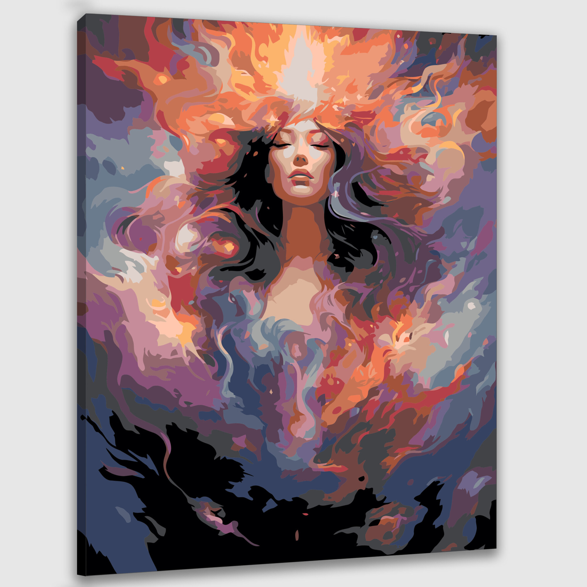 Картина по номерам 40x50 см, картина, масло, мистическая встреча, фигура, судьба, знак зодиака, взгляды, связь, аура