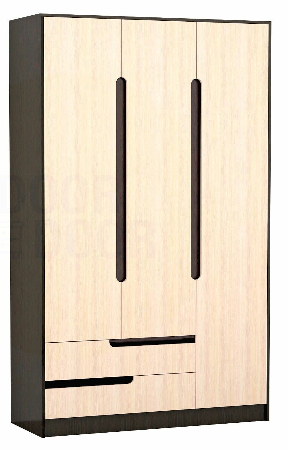 Гавана Шкаф 3-ств. Венге/Дуб Сонома, 124х220х51 см.