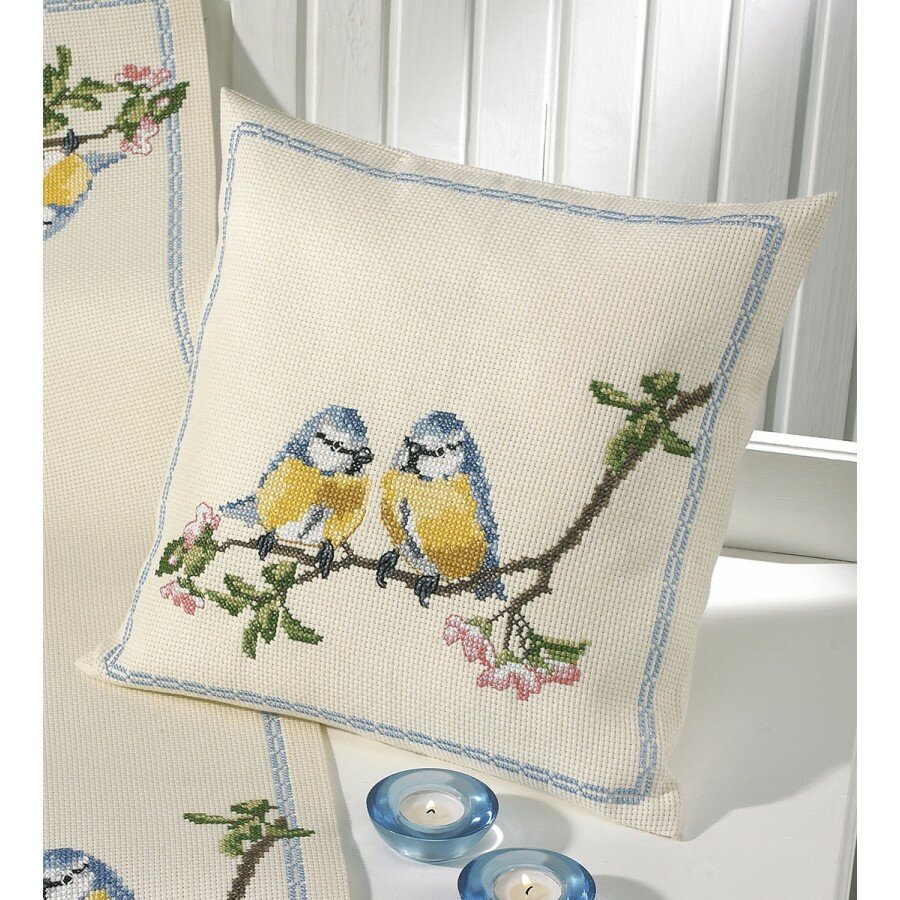 Подушка Лазоревка набор для вышивания 40 х 40 см PERMIN 83-2855