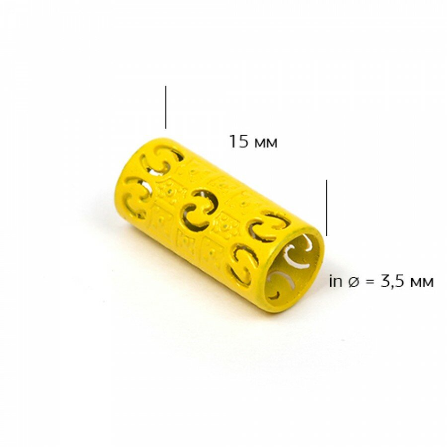 Наконечник для шнура металл TBY TC19 отв.3,5мм цв. желтый уп. 50шт