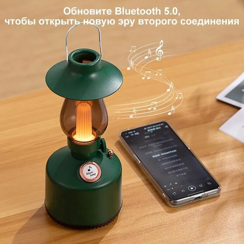 Ретро-керосиновая лампа, беспроводной Bluetooth-динамик, окружающее освещение для спален, отелей и кемпинга