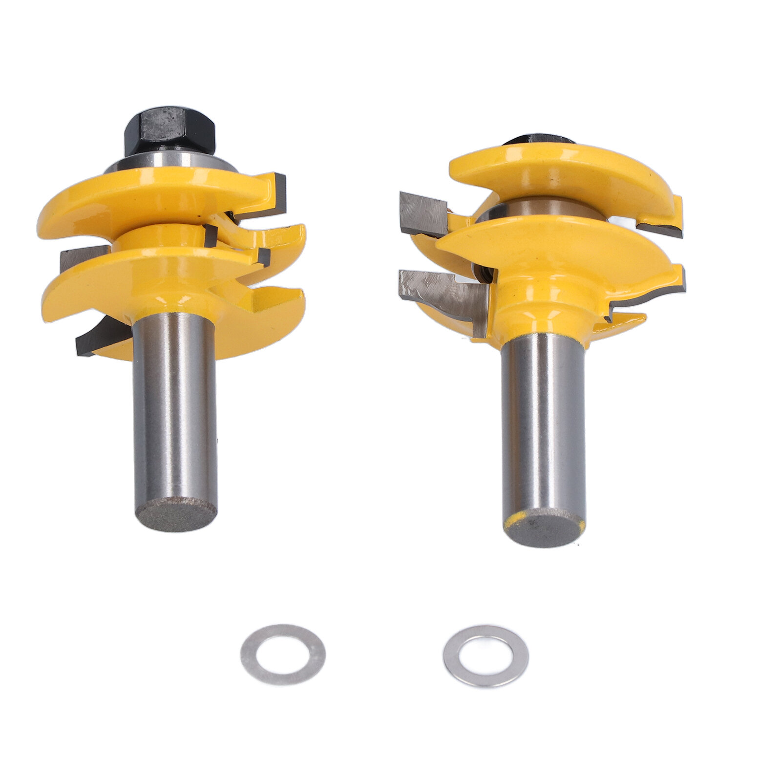 Фреза для деревообработки с хвостовиком 1/2 дюйма для дверцы панельного шкафа, 2 шт. с прокладками, прочный и точный режущий инструмент