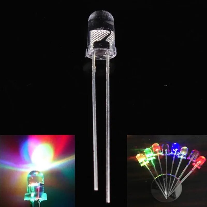 10 шт. F8 8 мм быстрая/медленная вспышка RGB красный зеленый синий Радужный 7 Color Slow Flash