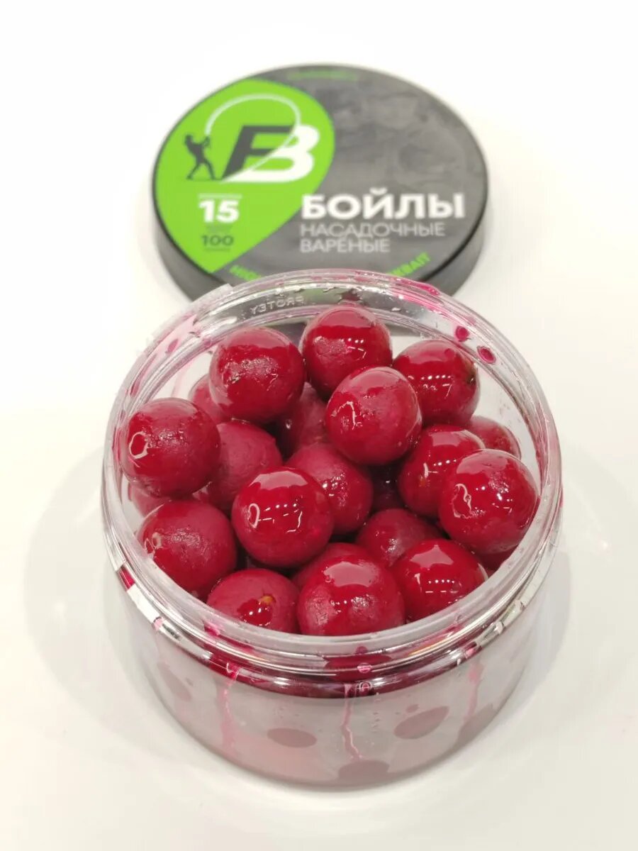 Бойлы варёные насадочные в дипе: 15 мм Plum