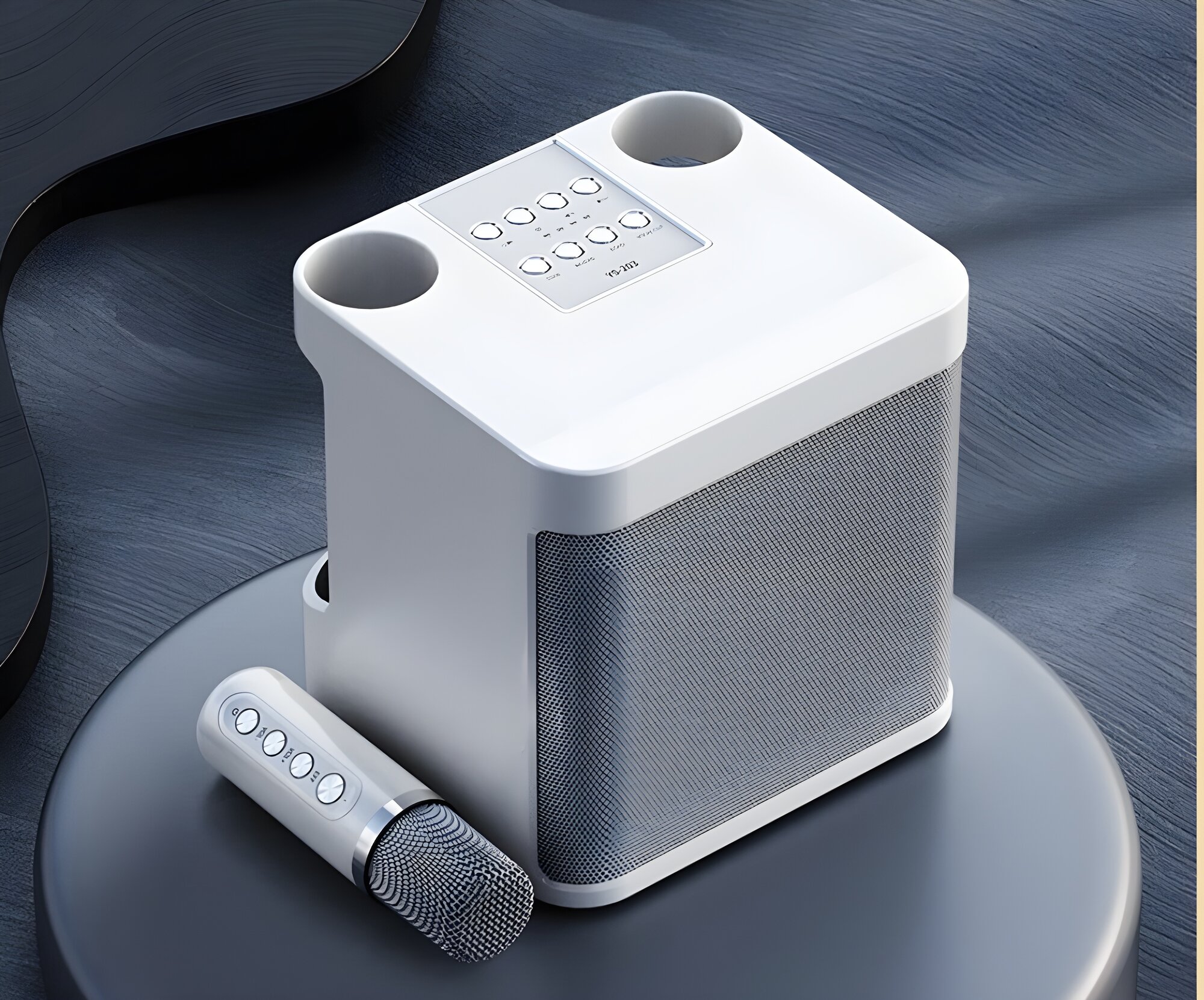 Караоке-система, микрофон KTV Audio All-in-One для пения в караоке, (белый)