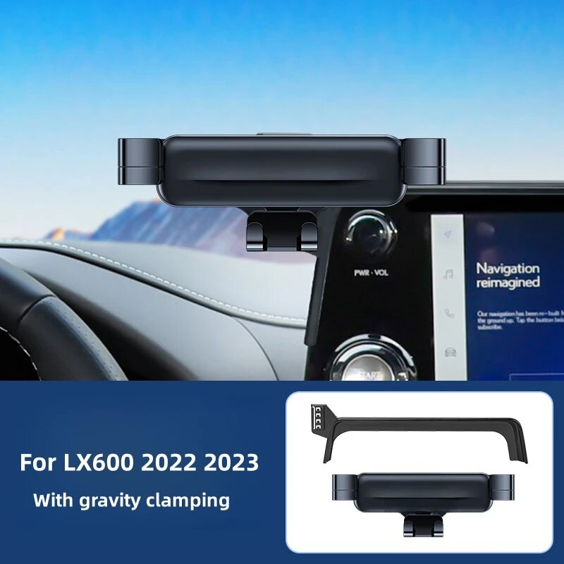 Автомобильный держатель для телефона для Lexus LX600 2022-2024, крепление для экрана GPS Black