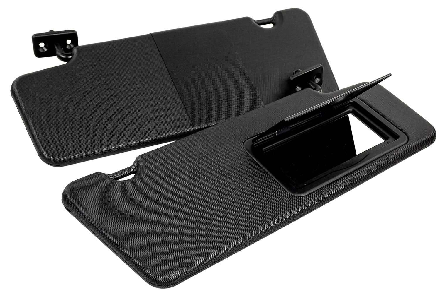 Комплект черных солнцезащитных козырьков, пассажирский с открывающимся зеркалом на Лада Приора, Приора 2