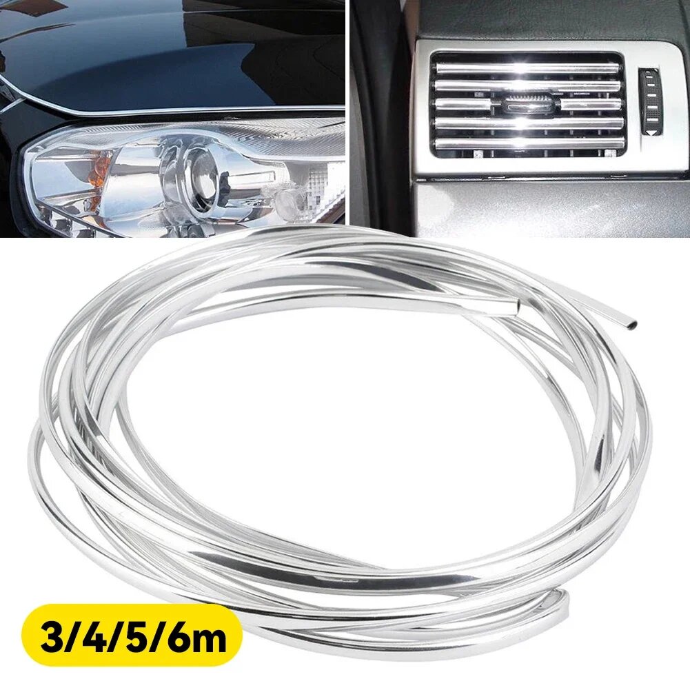 1/2/3/4/5/6 м защита от царапин на край двери автомобиля DIY серебряные молдинговые декоративные полоски серебряные аксессуары для украшения автомобиля на открытом воздухе, 6M