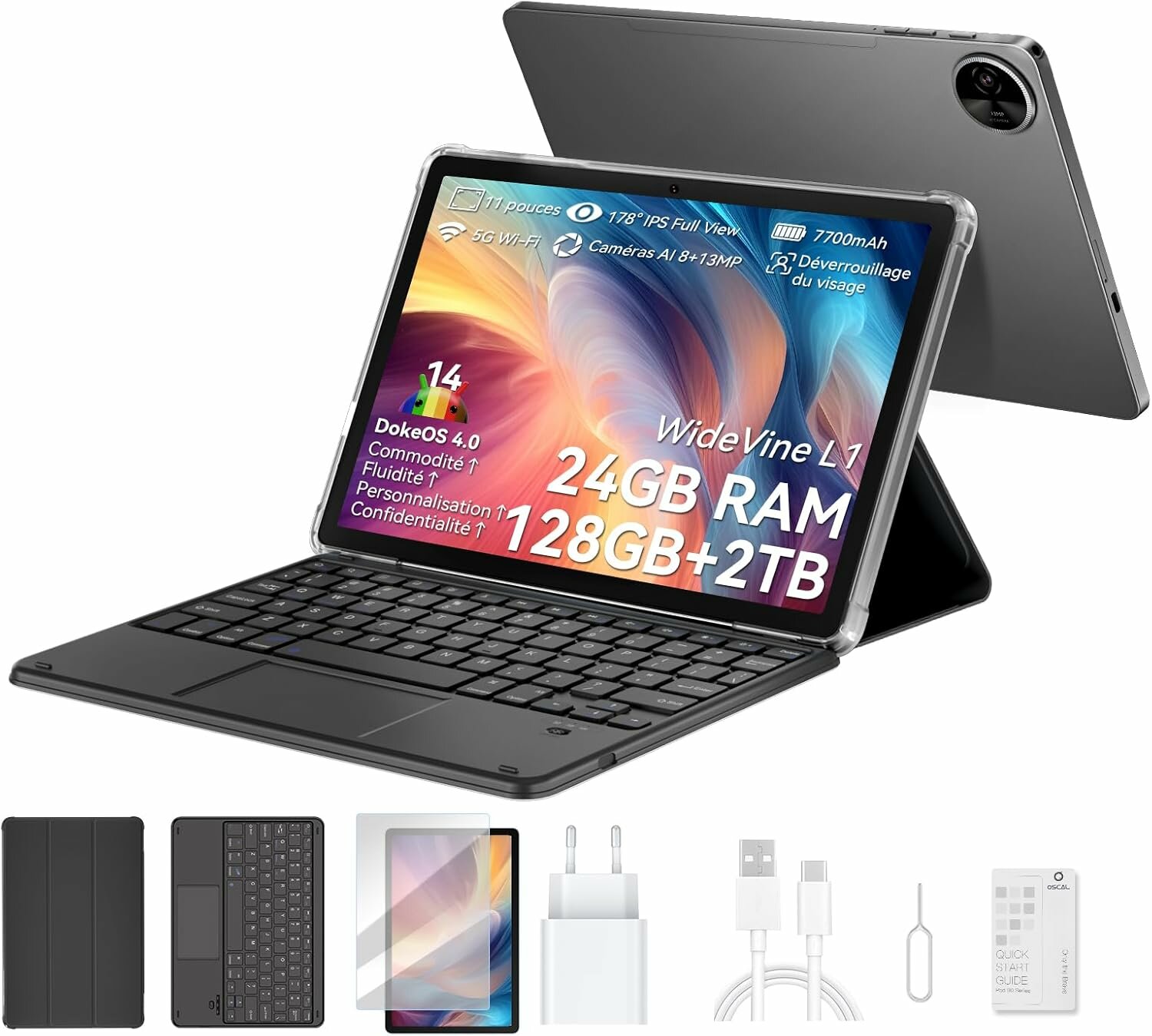 Планшет OSCAL 11 дюймов Pad 90, 8 ГБ ОЗУ 128 ГБ ПЗУ (2 ТБ TF)