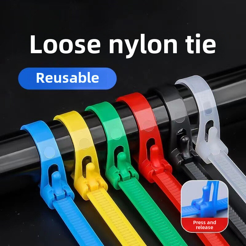 Кабельная стяжка, нейлон, с пряжкой, 4x200мм, черно-белые, 100шт