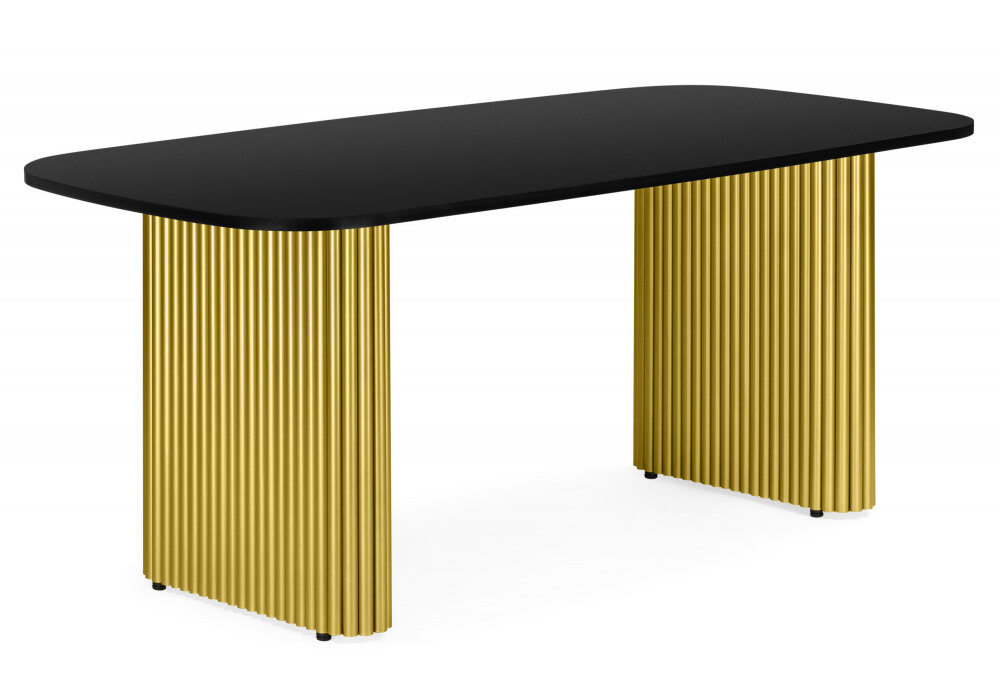 Стол деревянный Бавария woodville черный, дерево и металл, прямоугольная столешница