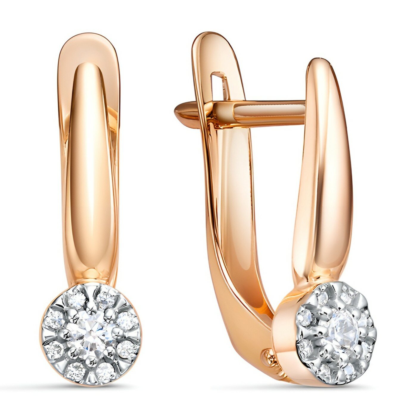Серьги Яхонт, золото, 585 проба, фианит