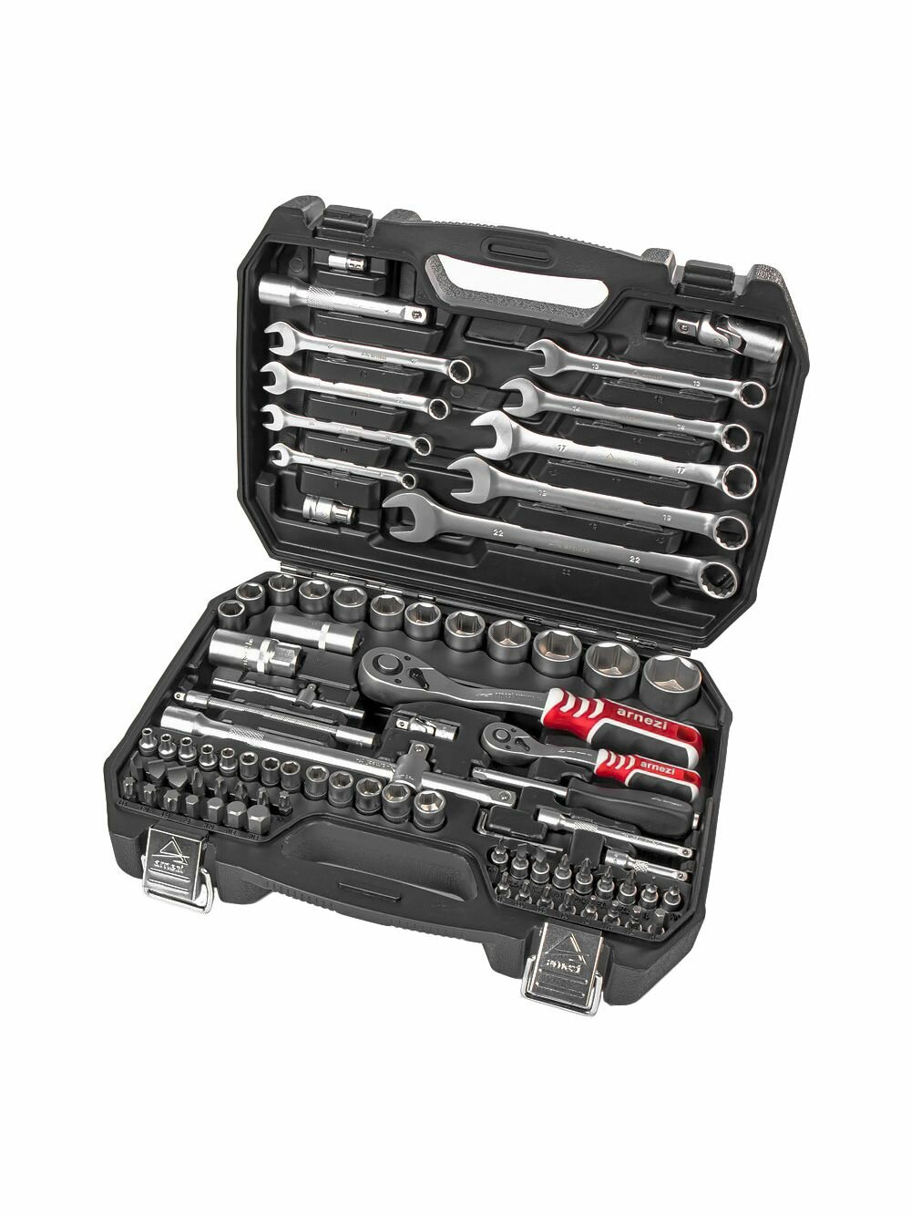 Набор инструментов ARNEZI R0900082, 82 предмета, кейс, 1/4", 1/2", черный