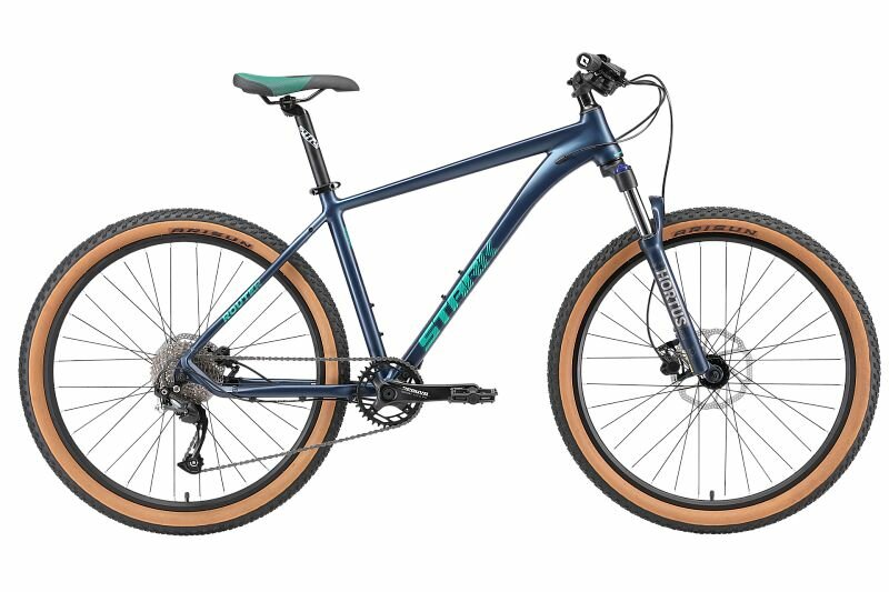 Велосипед горный Stark Router 27.3 HD (Рама M/18", грозовой матовый/зеленый)