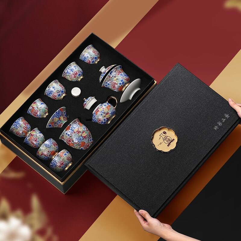 Кофейная пара черно-серый Набор чайный