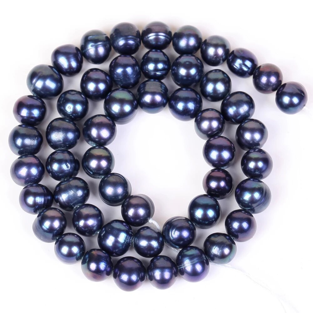 Черные пресноводные жемчужины IYKWIM для ювелирных изделий Темно-синий, 8-9mm