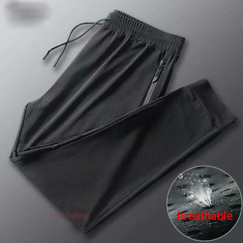 Летние рыболовные штаны, уличные зеленые рыболовные брюки, сетчатая Черный, L, black C