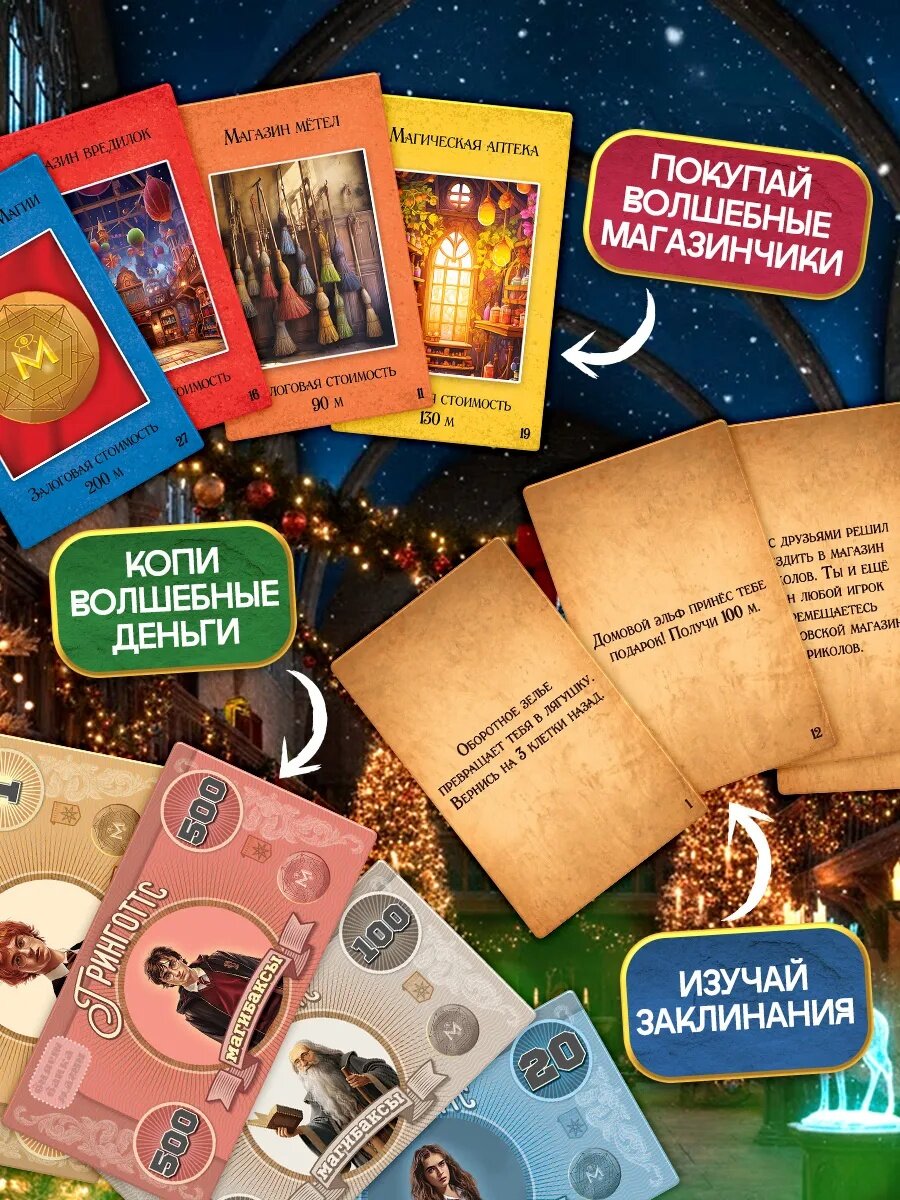 Настольная игра "Магиполис", 2-8 игроков, экономическая, Гарри Поттер, 12+ — фото 1