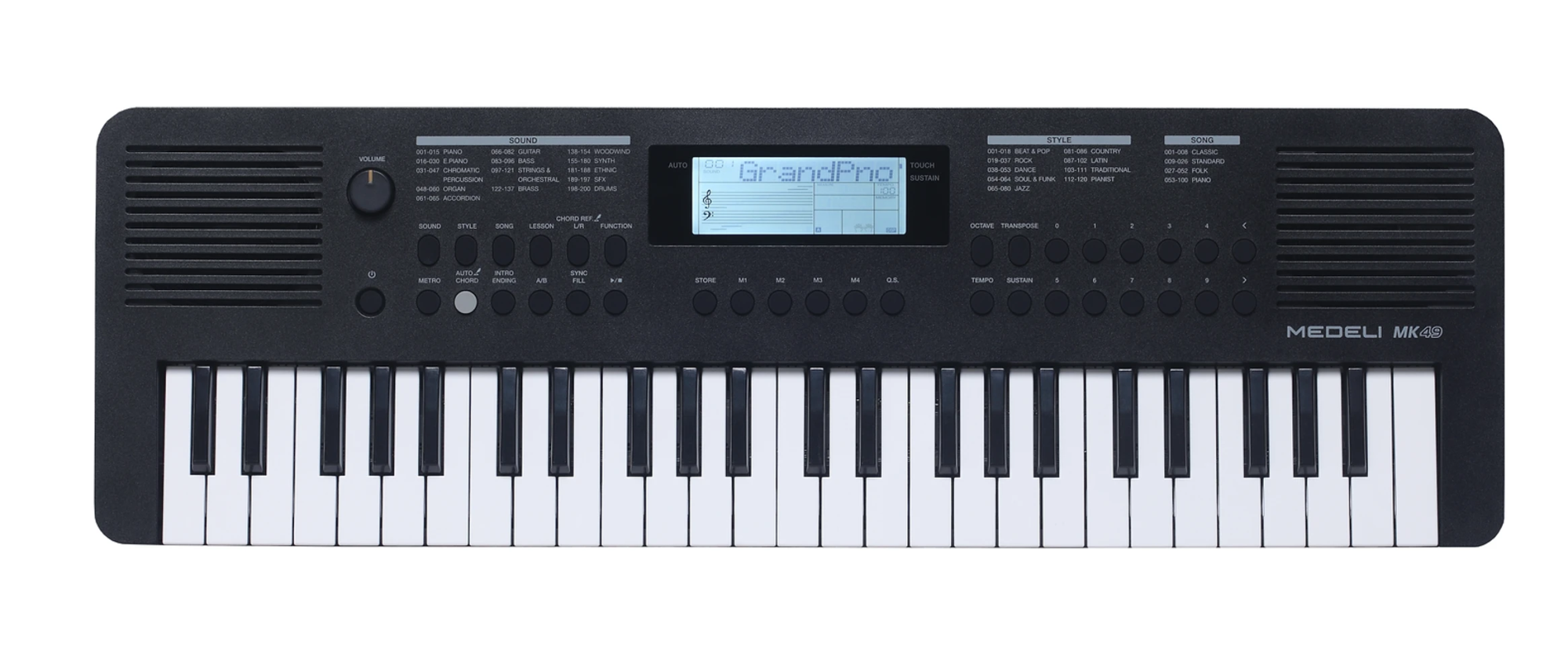 MEDELI MK49 синтезатор, 49 клавиш, 64 полифония, 200 тембров, 120 стилей