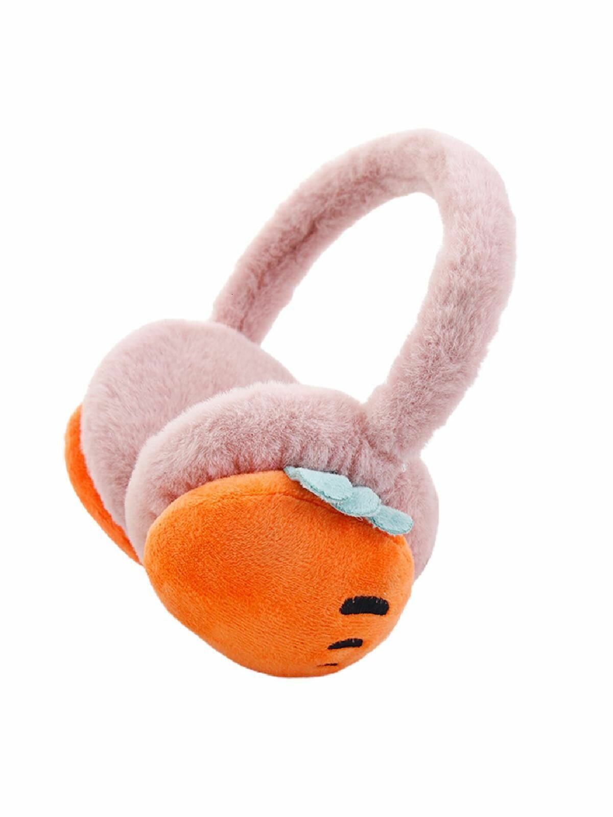 Наушники меховые, Детские зимние теплые плюшевые милые наушники_кожа розового цвета
