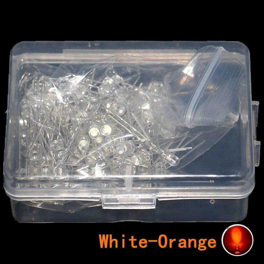Светодиоды 3 мм White-Orange 100шт