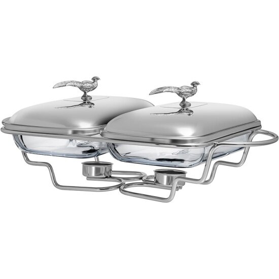 Мармит двойной Lefard "Охота" со стеклянными формами для запекания, 1,6 л/1,6 л