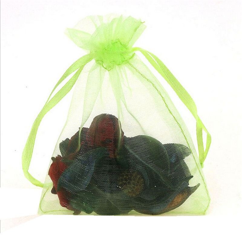 Мешочки из органзы versatile для свадеб и праздников, 10 шт, зеленый, размер 9*12 см