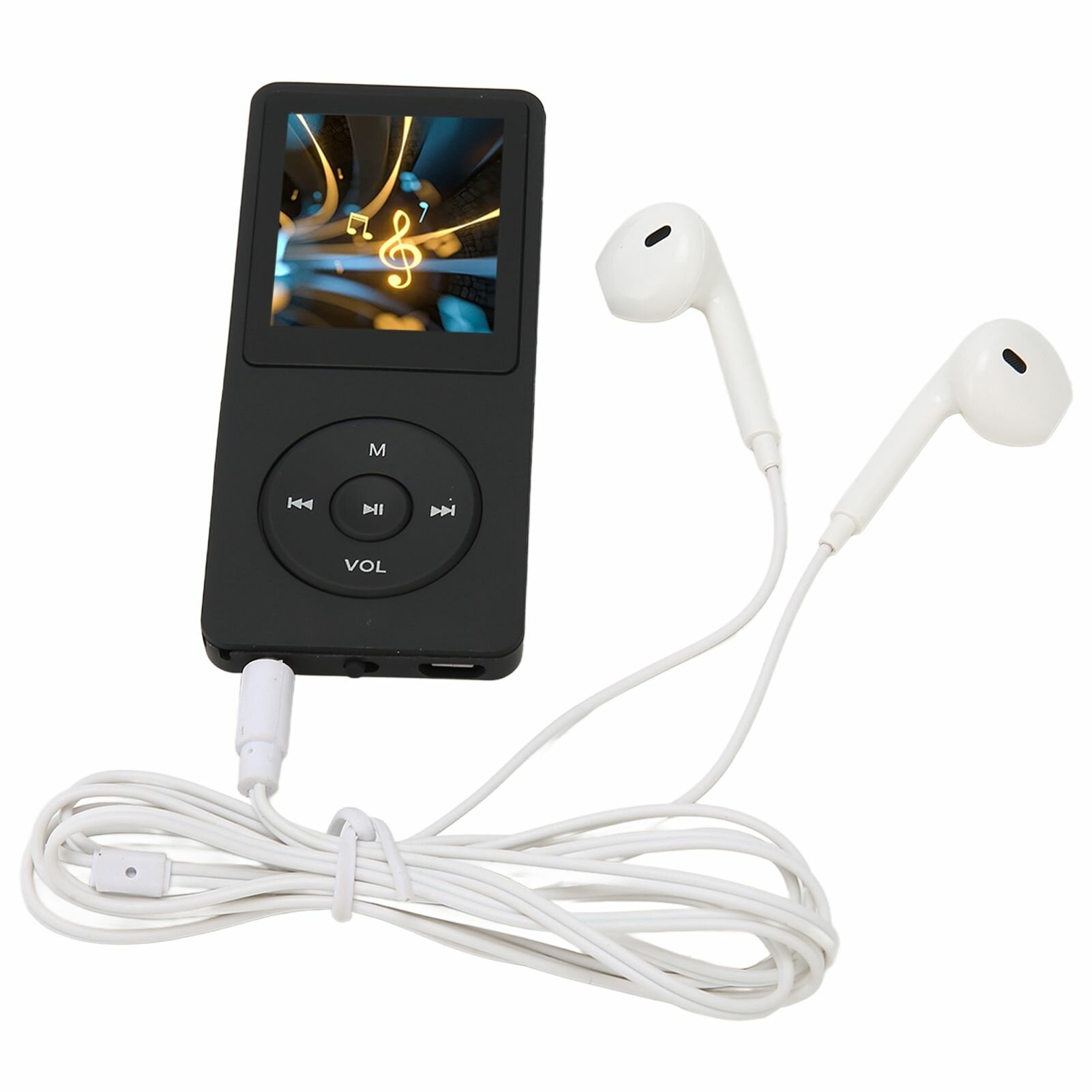 MP3-плеер 1.8", 8 ГБ, 30ч работы, спортивный, до 64 ГБ, черный
