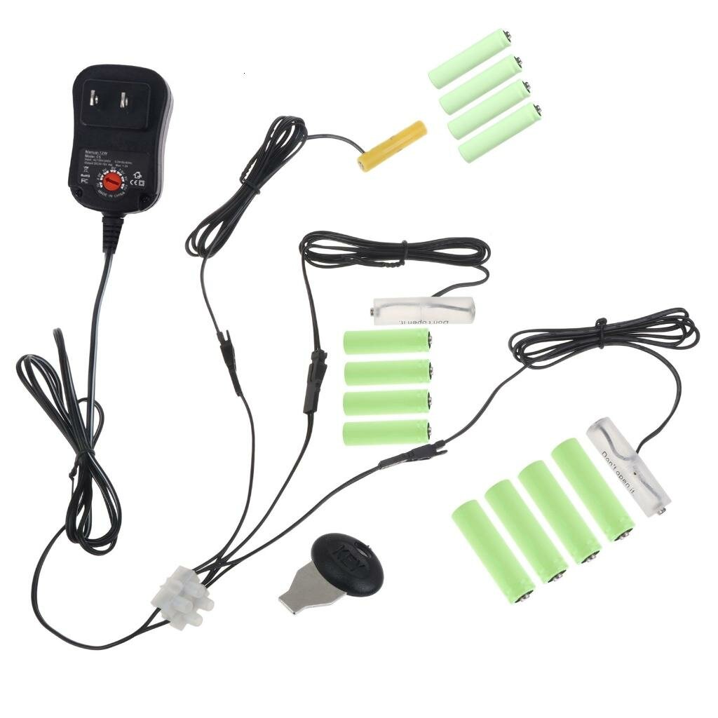 Адаптер питания 3-12 В для гирлянд, 2AA+AAA, кабель 2,2 м, US