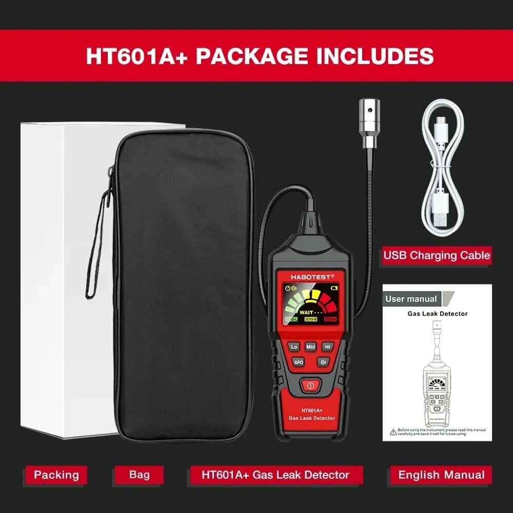 HABOTEST HT601A+ Прибор для обнаружения горючих газов