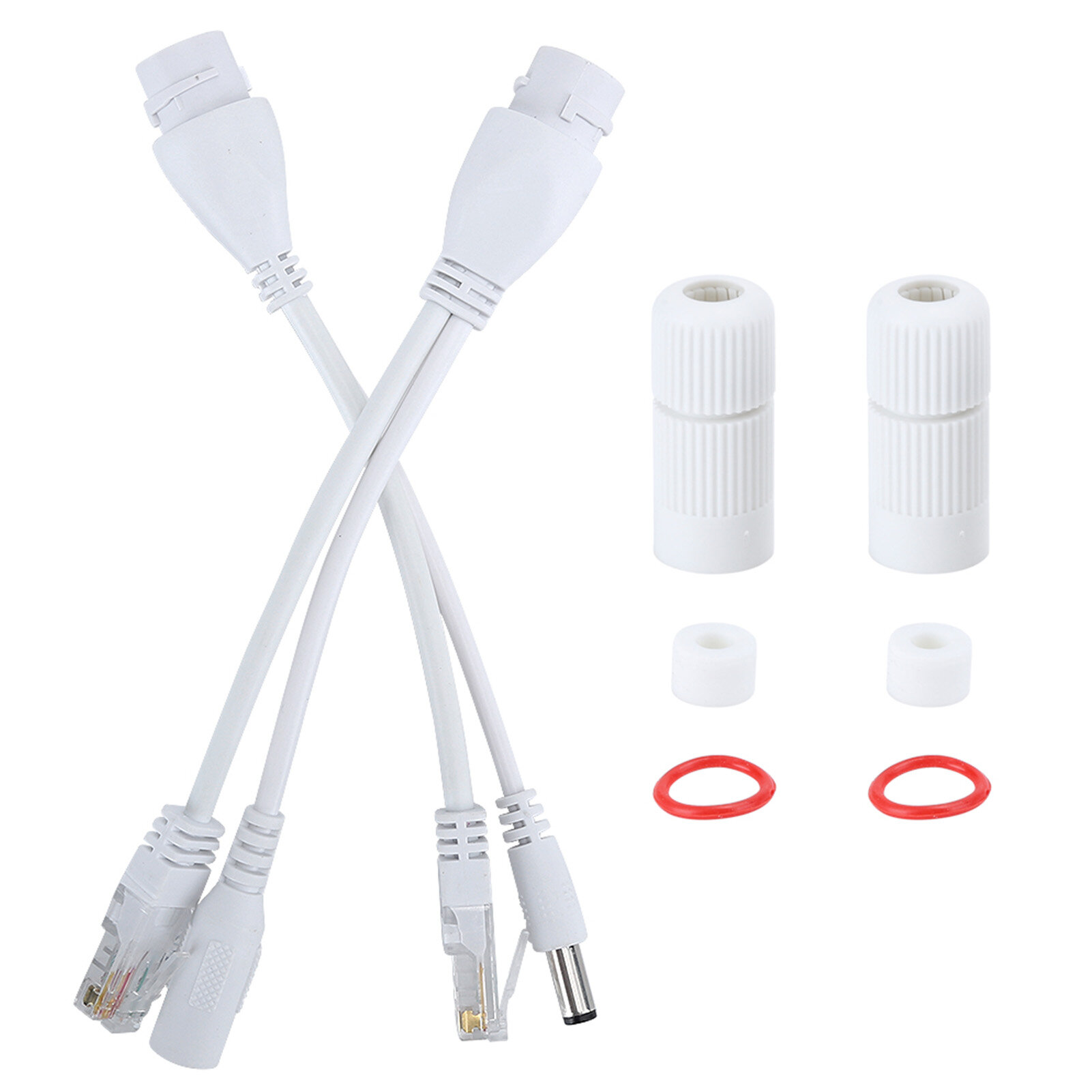 Адаптер POE Кабель нестандартного водонепроницаемого инжектора Splitter DC12V (белый)