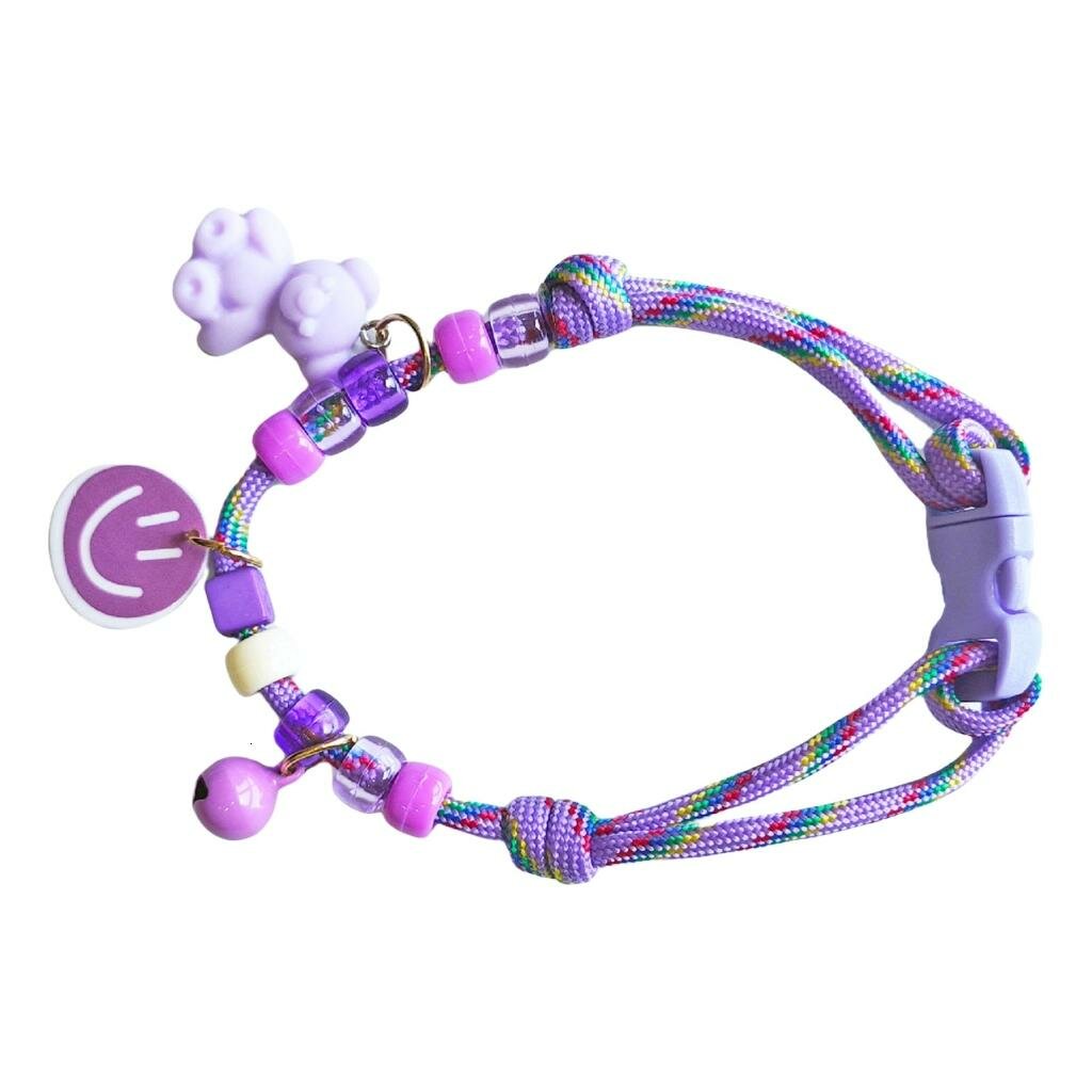 Вязаный регулируемый ошейник для собак и кошек, Фиолетовый