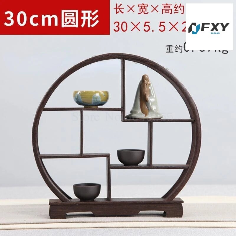 Эксклюзивная полка VINRITO в китайском стиле с куриными крыльями представлена в коричневом цвете