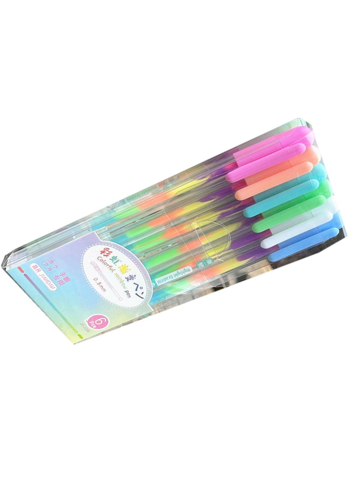 6/12 шт. Блестящая ручка Радужная Шариковая Ручка Декоративная ручка Радужная Гелевая ручка