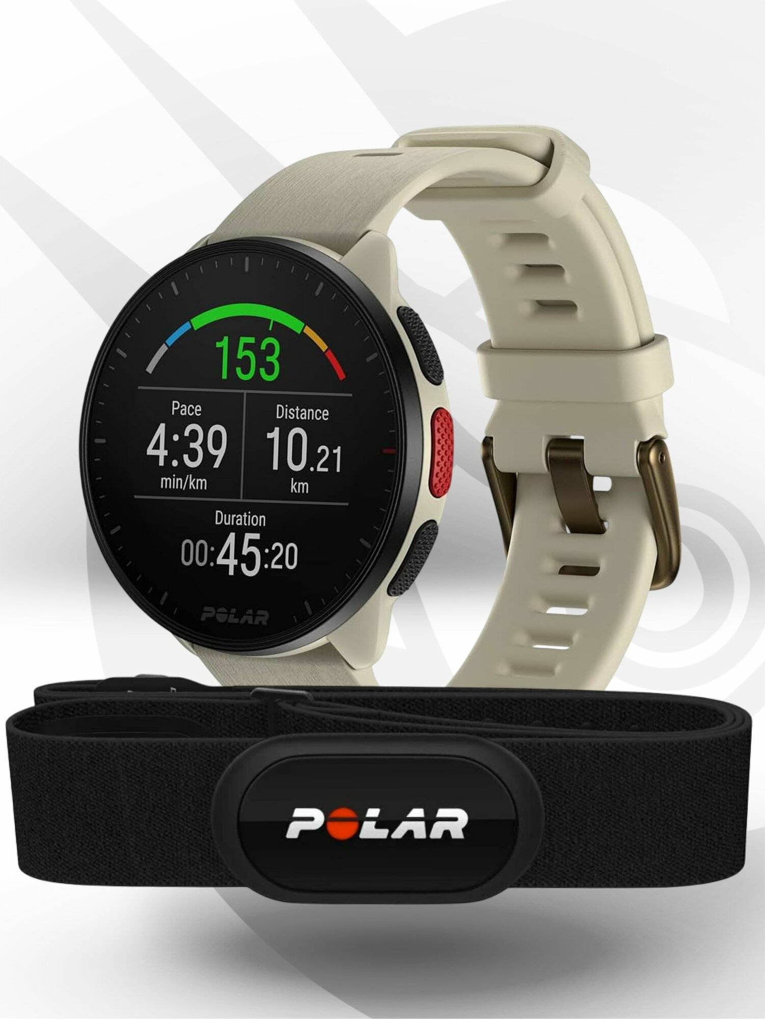 Умные часы Polar Pacer White Cloud + датчик ЧСС Polar H10 M-XXL