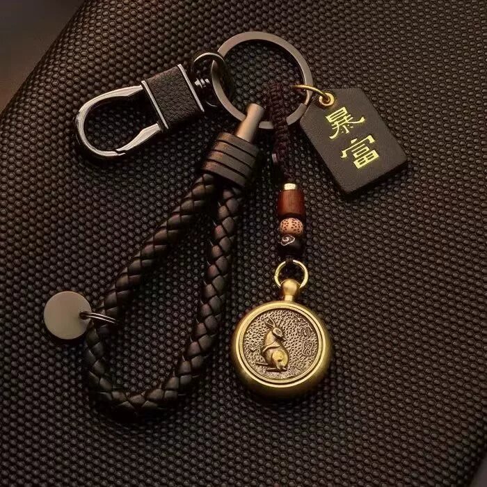 Мужские и женские брелоки для ключей, латунные брелоки с двенадцатью знаками зодиака, подвески ручной работы,