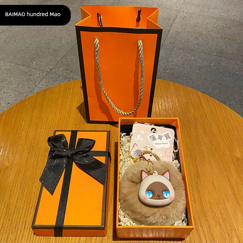 Новый плюшевый брелок-кошечка 2025 года для девочек, изысканный декор для рюкзака, подарок Сиамская кошка (оранжевая