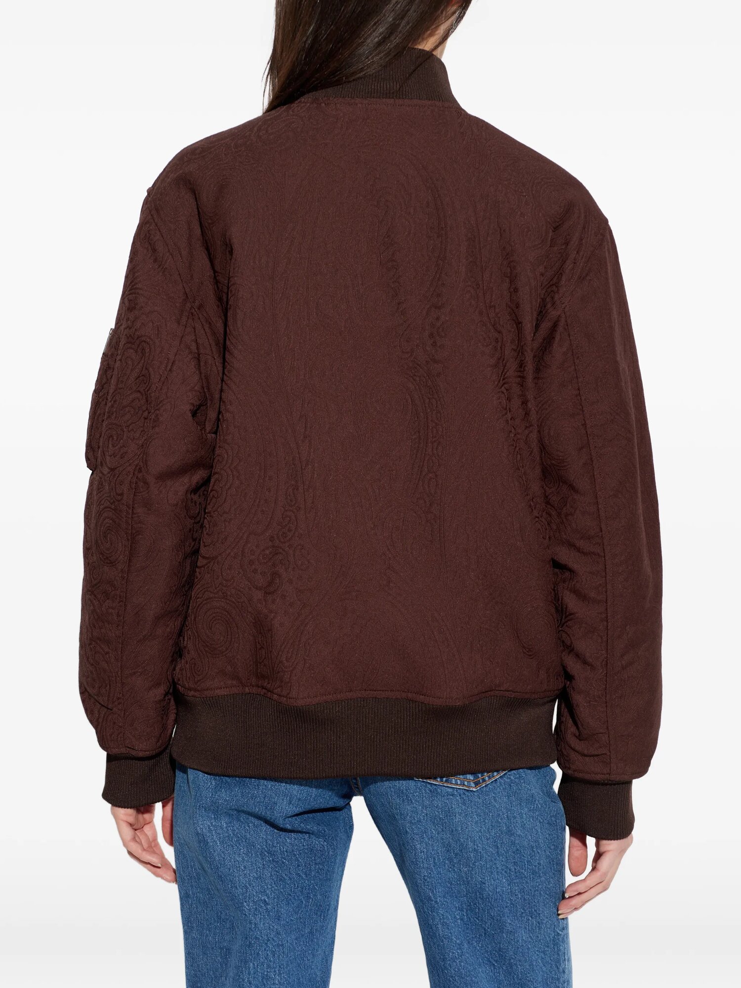 Бомбер ETRO Paisley-pattern bomber jacket, размер 50, коричневый — фото 1