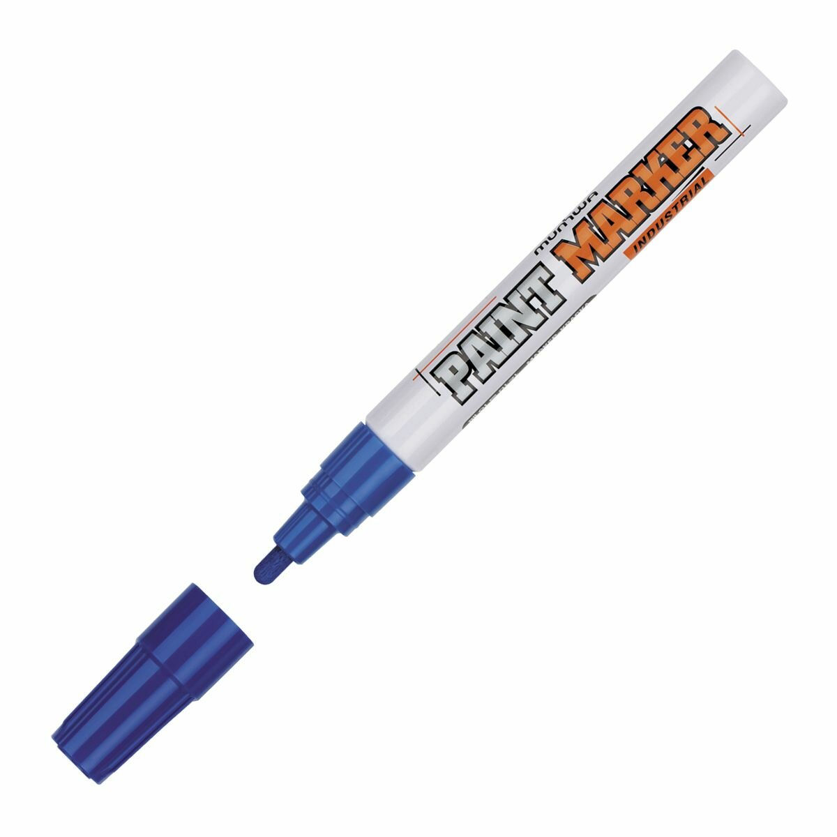 6 шт. Маркер-краска MunHwa "Industrial" синий, 2-4мм, нитро-основа для промышленного применения, европодвес OPP