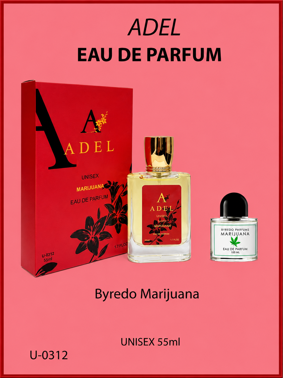 Духи ADEL, Byredo Marijuana, древесные ароматические, унисекс, 55мл