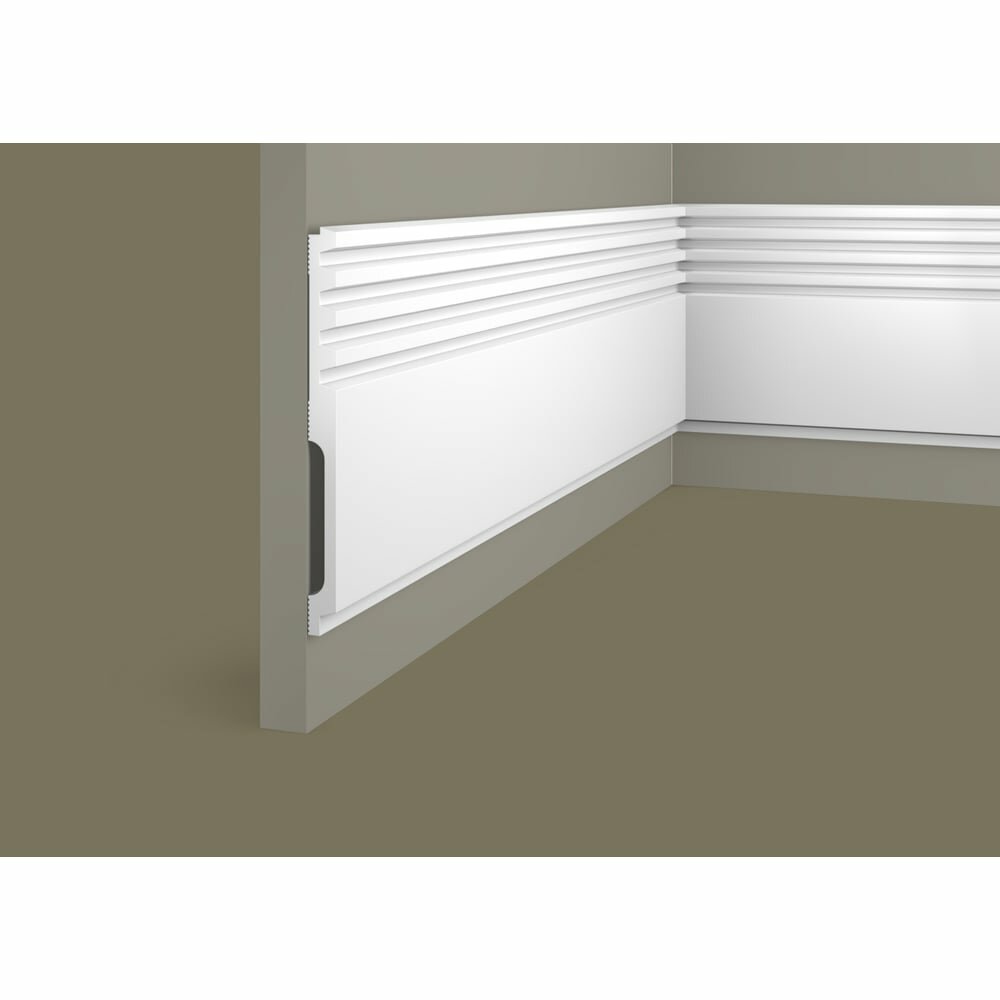 Стеновая панель Cosca Decor "RP019", влагостойкая, белая, матовая, 280 см x 15,6 см x 1,2 см