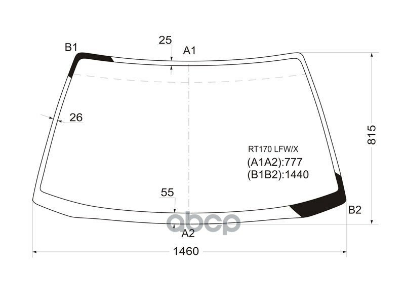 Стекло лобовое Toyota Carina (T170) 88-92 / Corona (T170) 87-92 XYG арт. RT170 LFW/X